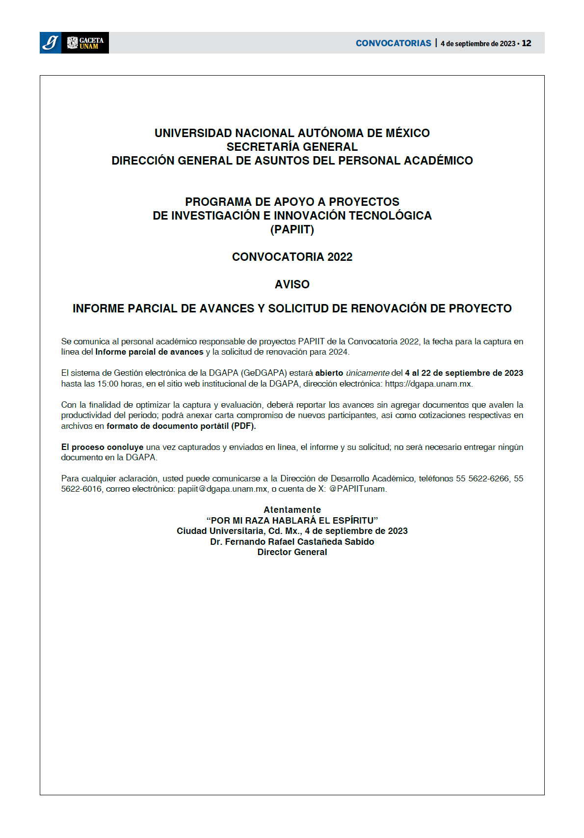 Programa de Apoyo a Proyectos de Investigación e Innovación Tecnológica ...